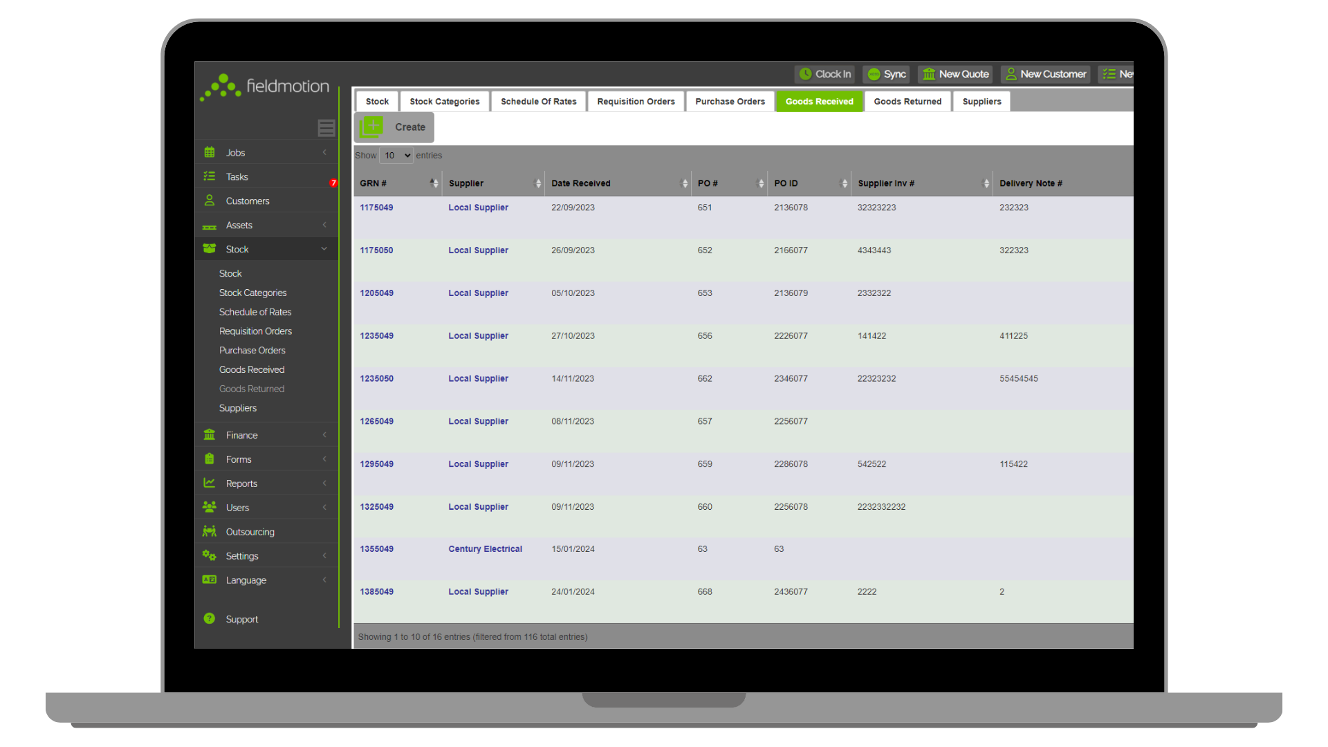 Purchase Orders - Fieldmotion