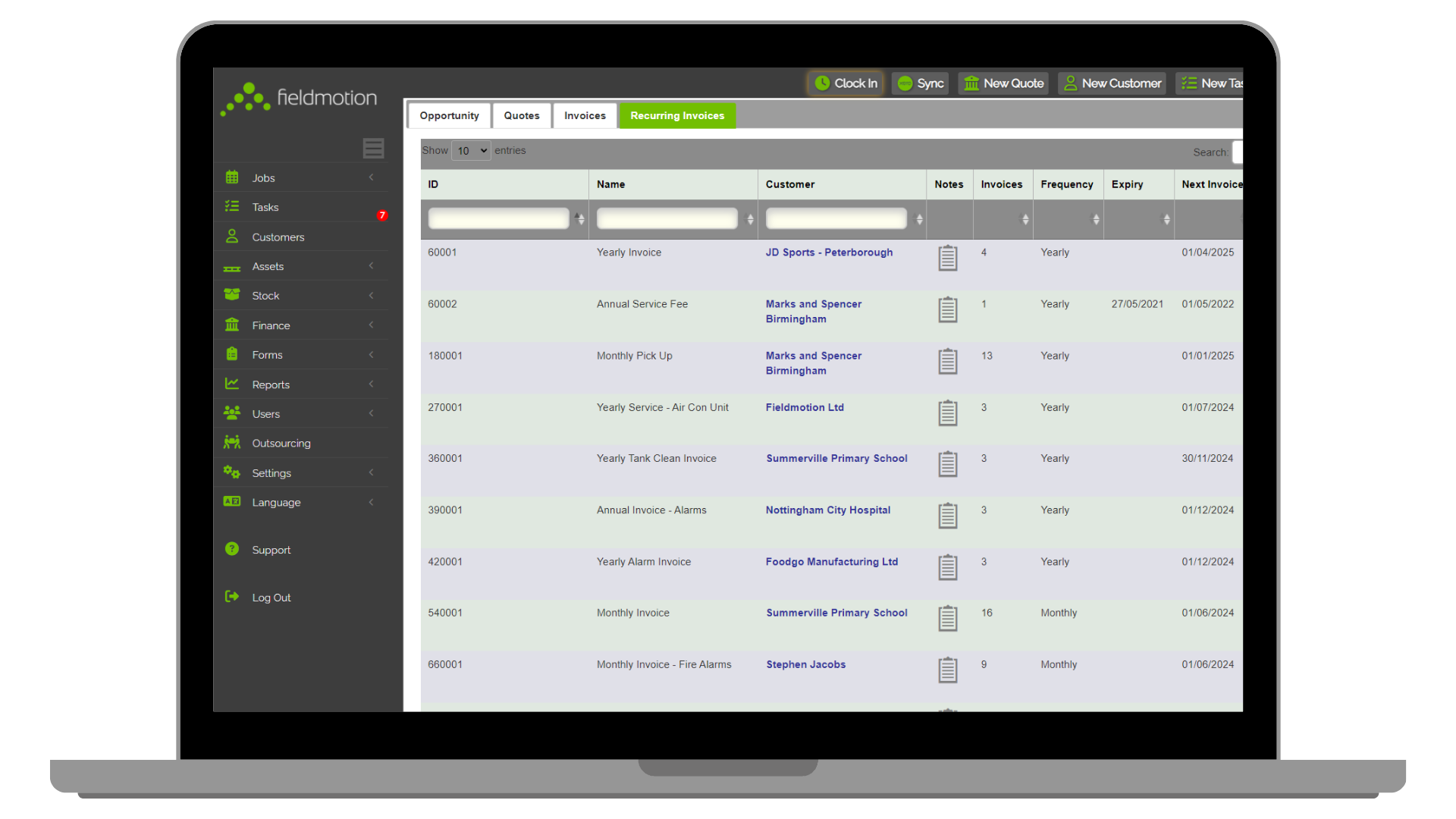 Invoicing - Fieldmotion